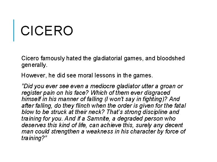 GLADIATORS www misterconnor org TYPES OF GLADIATORS Samnites