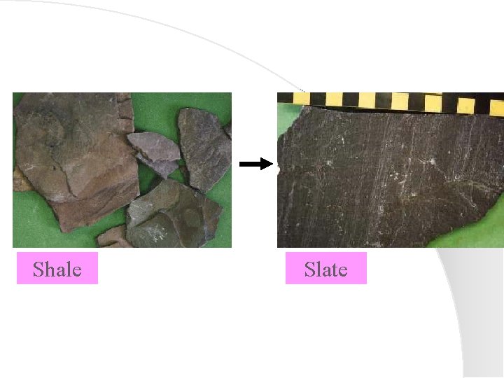 Metamorphic rocks l When rocks are baked by