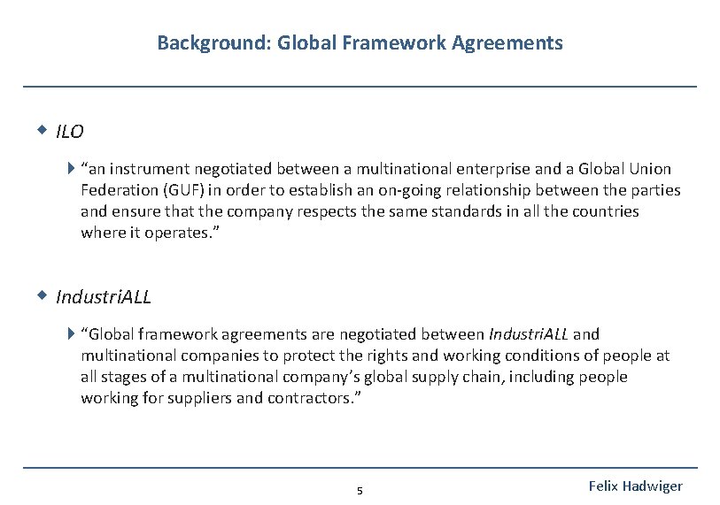Global Framework Agreements An Overview Trade union strategies