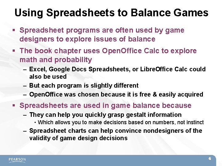 CHAPTER 11 MATH AND GAME BALANCE 1 Topics