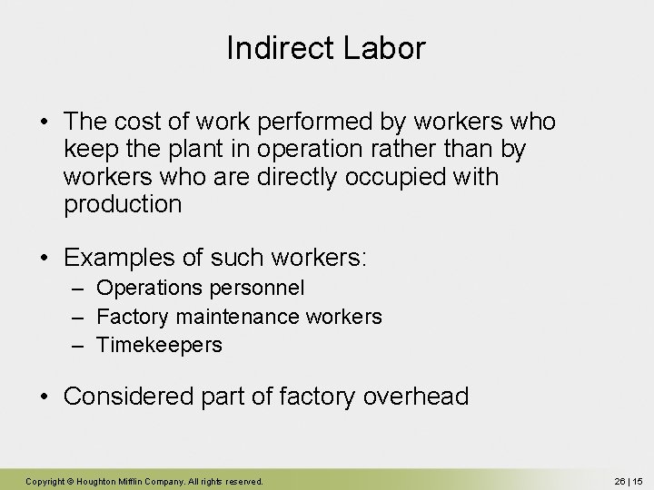 Chapter 26 Manufacturing Accounting Comparison of Merchandising Firm