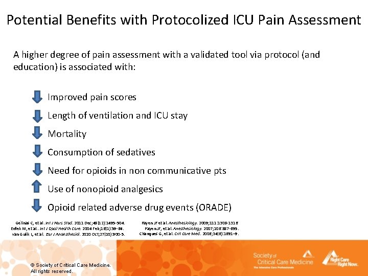 Pain 2018 SCCM Clinical Practice Guidelines for the