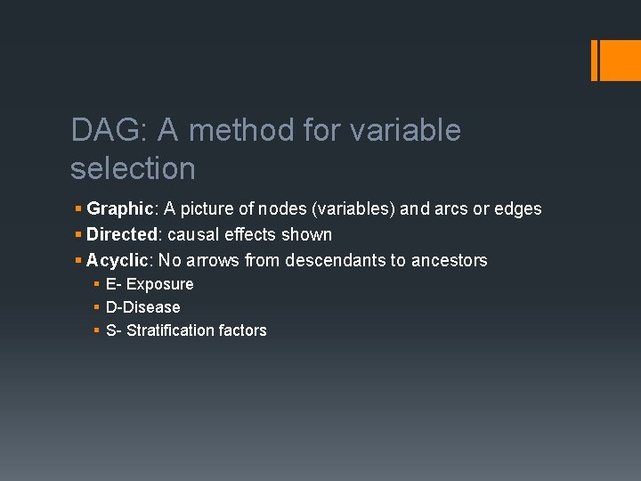 Variable selection in Regression modelling Simon Thornley Caution