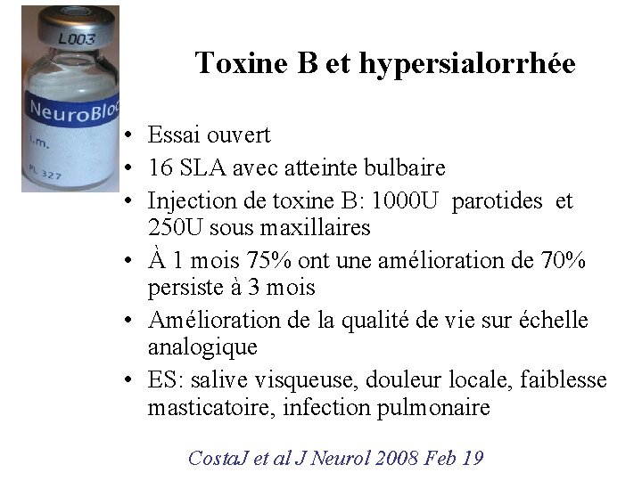 Actualits sur la toxine botulique Dr Sophie Sangla
