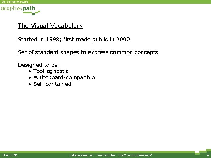 Visual Vocabulary An Introduction Jesse James Garrett 16