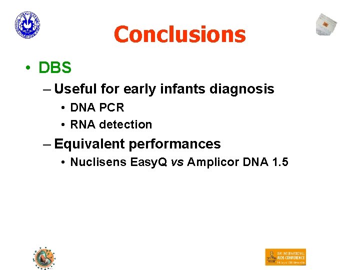 Using DBS for viral diagnosis in ressources limited