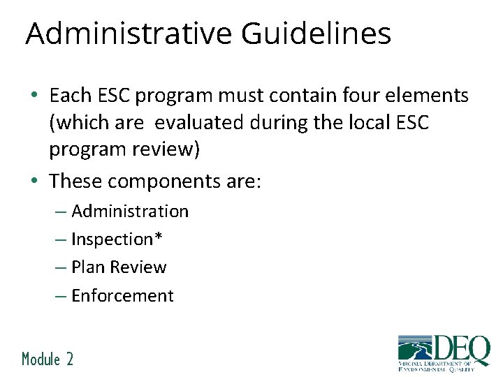 Module 2 ESC Law and Regulations for Inspectors