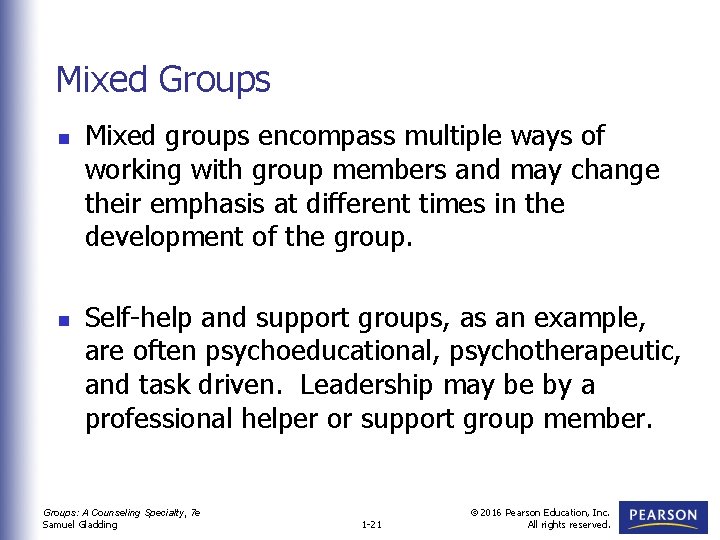 Chapter 1 Types of Group Work Prepared by