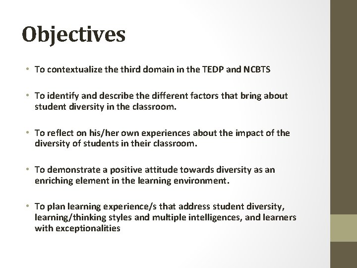 Domain 3 The Diversity of Learners Diaz Justine