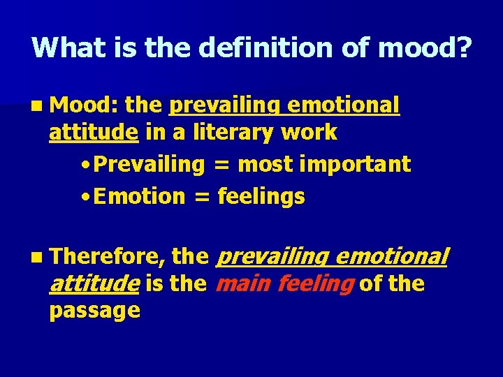 What is Mood Grade 6 Unit 4 Text