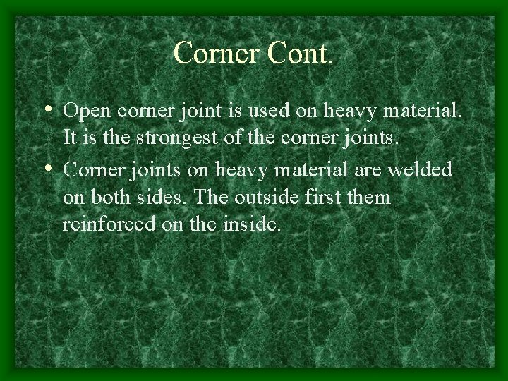 Objectives Identify different types of welded joints with