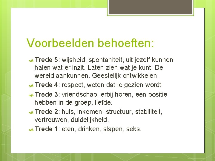 Maslow Behoeftenpiramide Doelen Piramide van Maslow De student