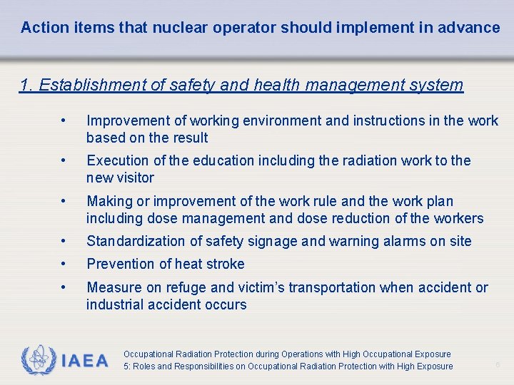 IAEA Training Material on Occupational Radiation Protection during