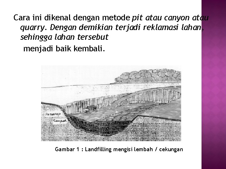 SANITARY LANDFILL LINDI GAS METAN Penyingkiran limbah ke