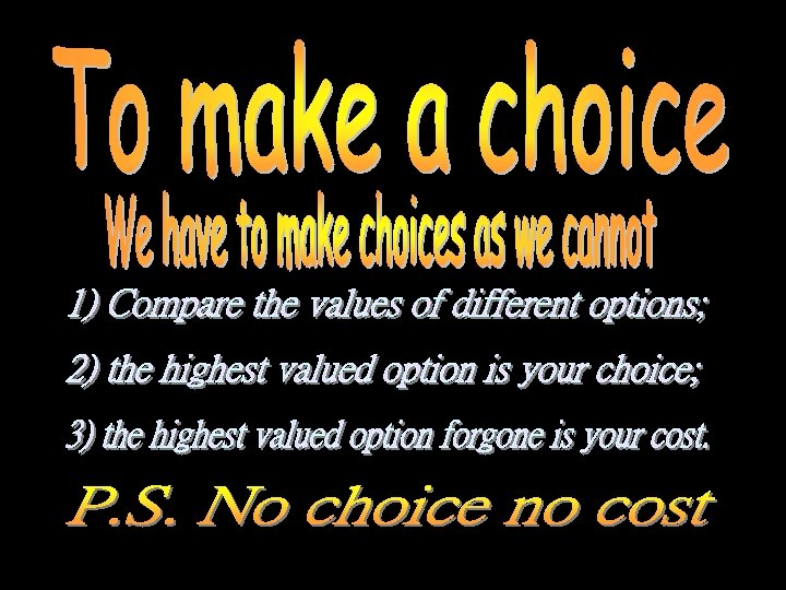 Scarcity Choice Opportunity Cost Unlimited Wants Limited Resources