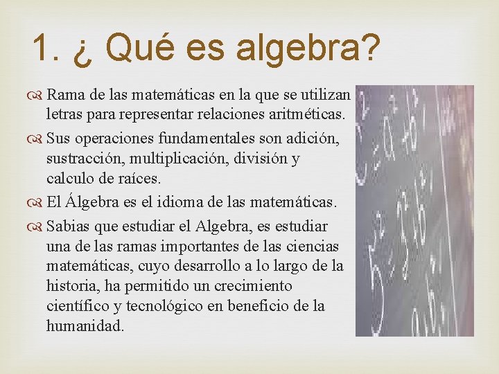 1 Qu es algebra Rama de las matemticas