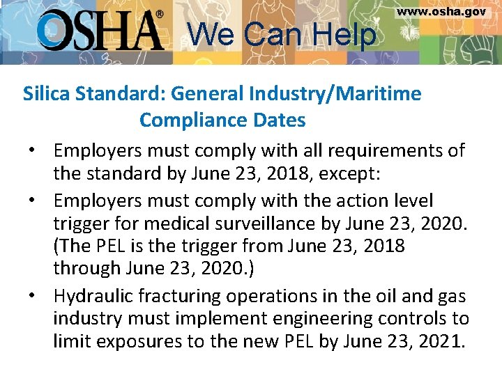 We Can Help www osha gov OSHA Update