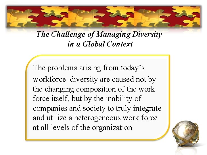The Challenge of Managing Diversity in a Global