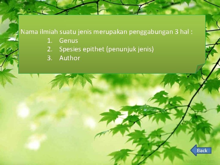 IDENTIFIKASI DAN TATA NAMA TUMBUHAN Nama Kelompok 3