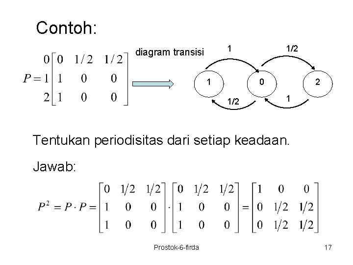 6 RANTAI MARKOV WAKTU DISKRIT KLASIFIKASI RUANG KEADAAN
