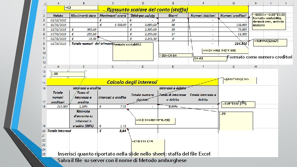 Calcolo degli interessi Il metodo amburghese R Fenaroli
