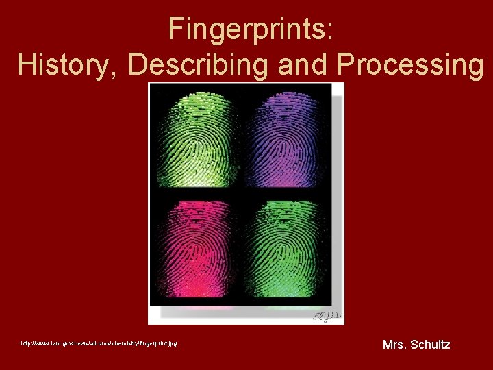 Fingerprints History Describing and Processing http www lanl