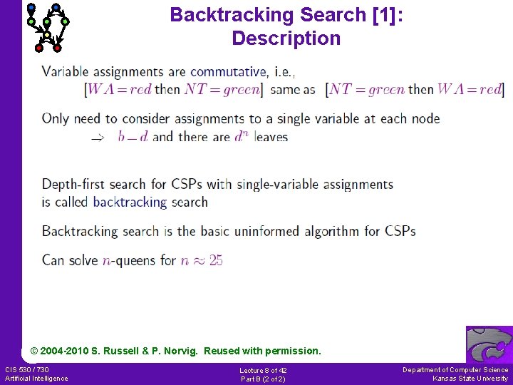 Lecture 8 of 41 CSP 3 Coloring Problem