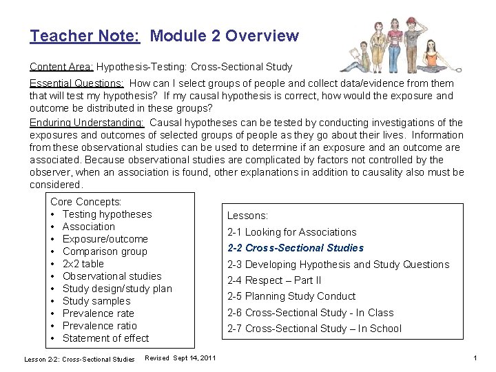 Teacher Note Module 2 Overview Content Area HypothesisTesting