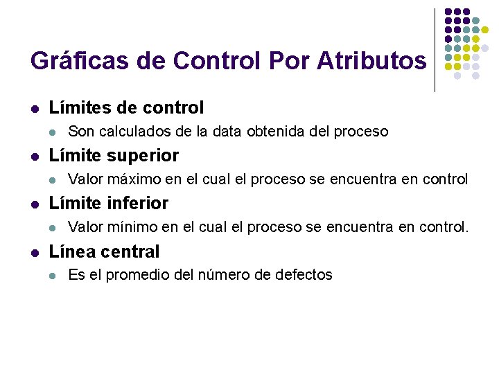 Grficas de Control por Atributos Profesor Walter Lpez