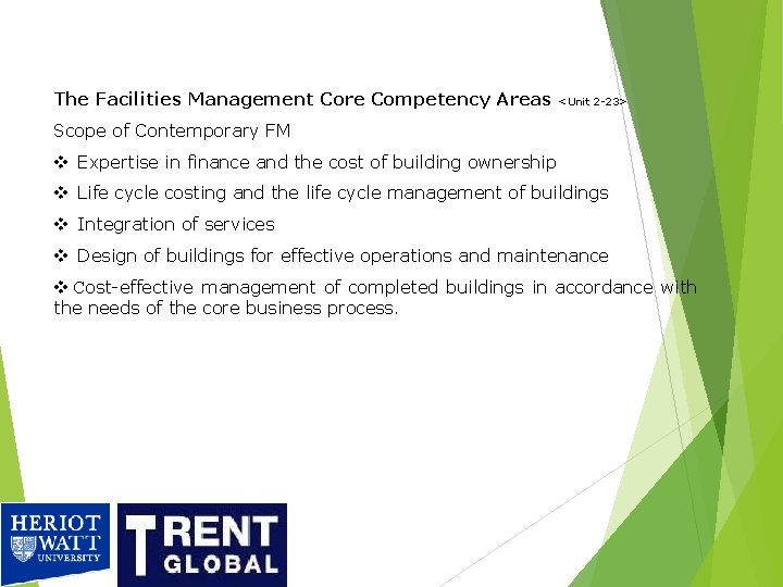 Unit 2 The Scope and Role of Facilities