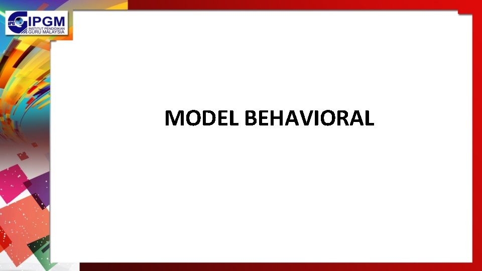 EDUP 3033 MURID DAN PEMBELAJARAN Topik 6 ModelModel