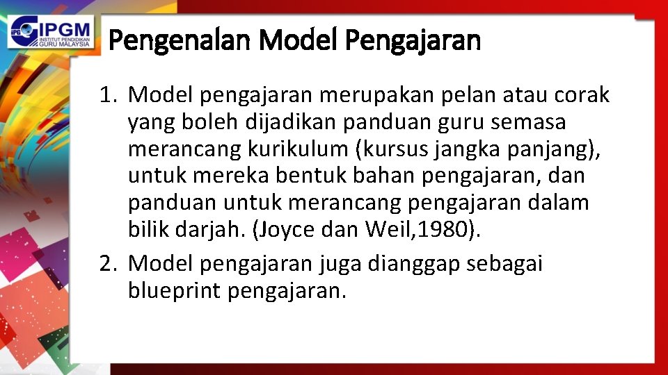 EDUP 3033 MURID DAN PEMBELAJARAN Topik 6 ModelModel