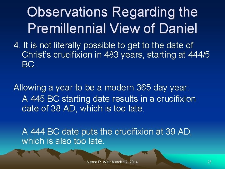 Introduction to PreMillennialism Premillennialism is a popular theory