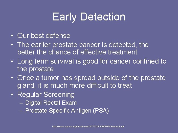 Project Early Awareness Howard University Cancer Center Background