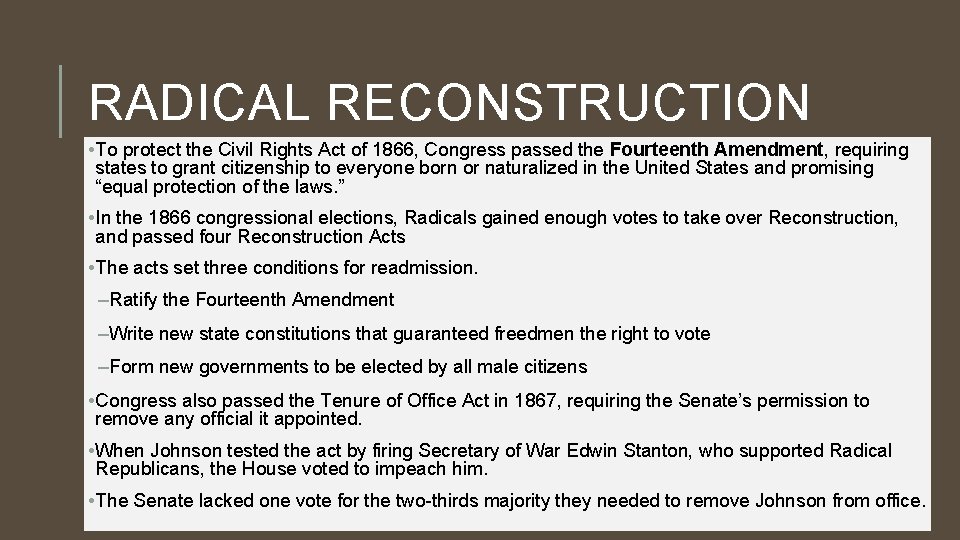 CHAPTER 4 SECTION 3 RECONSTRUCTION Ms Arnold US