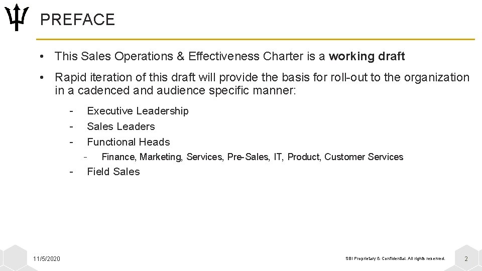 DRAFT SALES OPERATIONS EFFECTIVENESS CHARTER Version 1 0