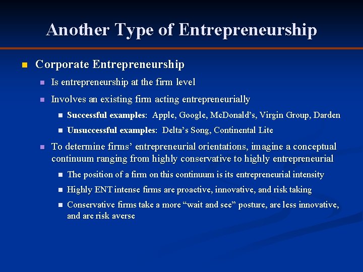 New Venture Creation Chapter 1 Introduction to Entrepreneurship