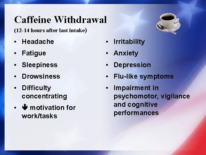 Caffeine Addiction UI 300 K Farwell Ph D