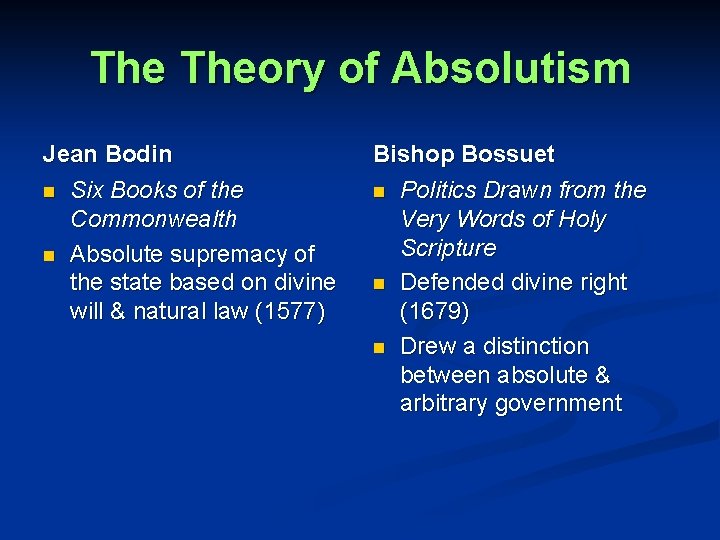 Essential Question What are the characteristics of Absolutism