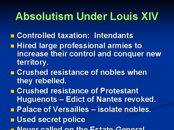 Essential Question What are the characteristics of Absolutism