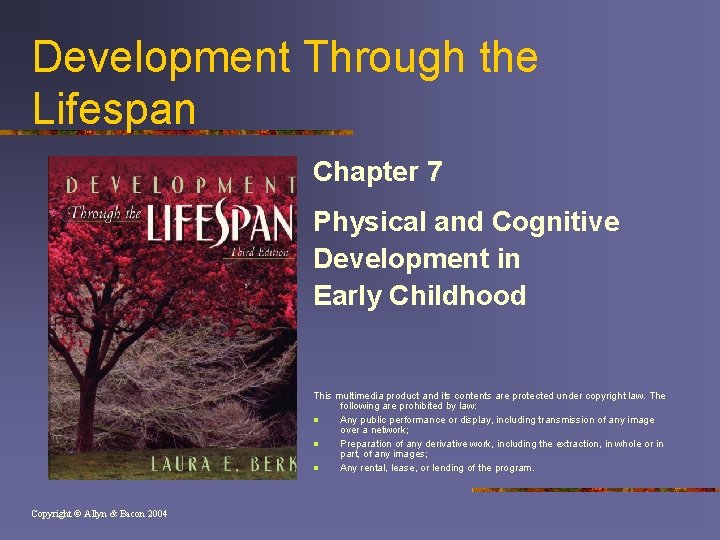 Development Through the Lifespan Chapter 7 Physical and