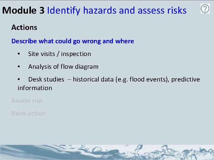 1 Module 3 Identify hazards and assess risks