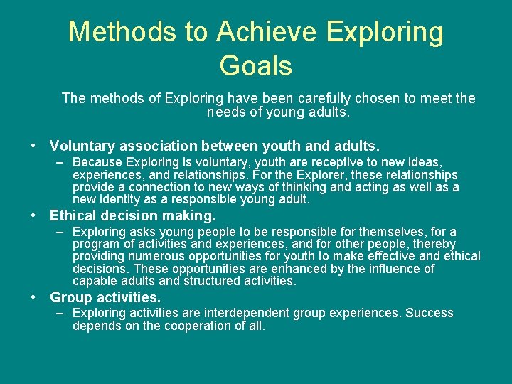 University of Scouting Understanding the Differences between Venturing