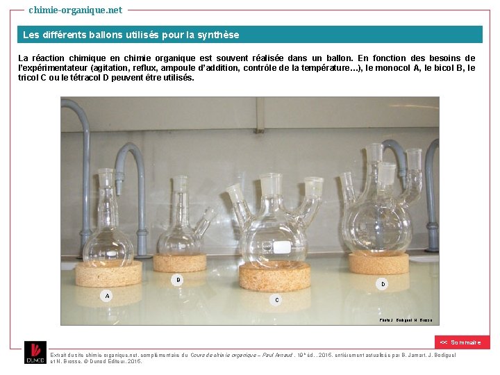 chimieorganique net VERRERIE Sommaire LES DIFFERENTS BALLONS UTILISES