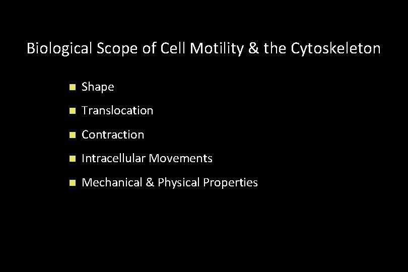 Molecular Cell Biology Actin including Principles of Assembly