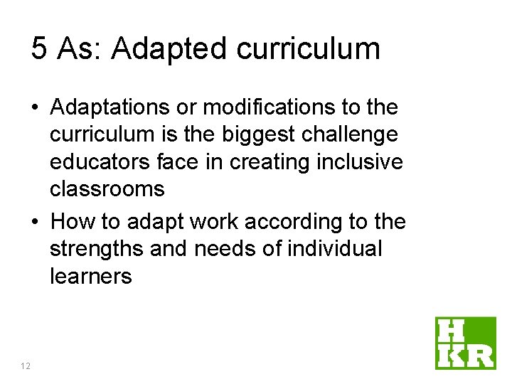 Summary of the presentation of inclusive education Christer