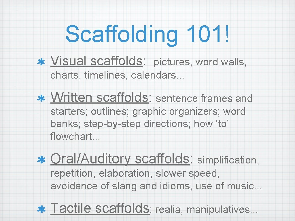 Scaffolding Language and Learning to Support ELLs EWSIS