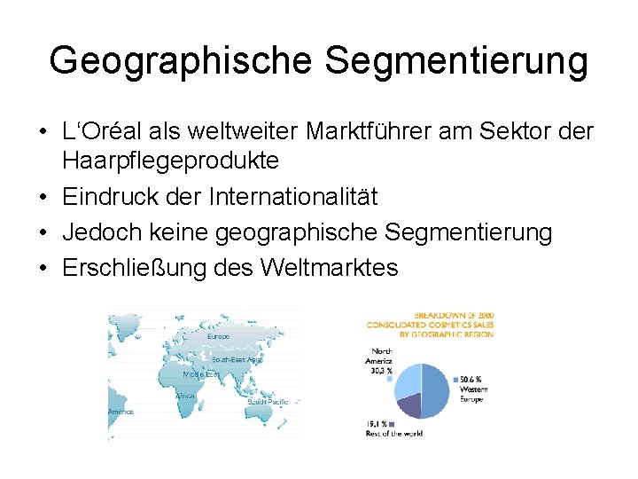 Marktsegmentierung Unter Marktsegmentierung versteht man die Bildung von