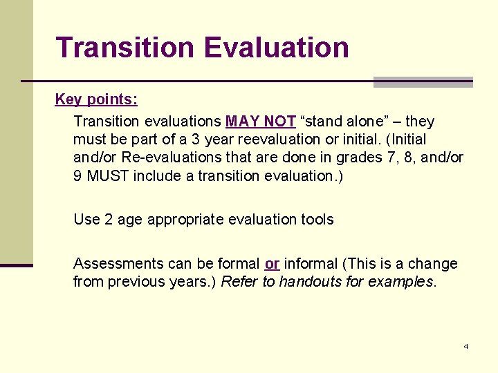 Transition IEPs General Overview Expectations 1 Here we