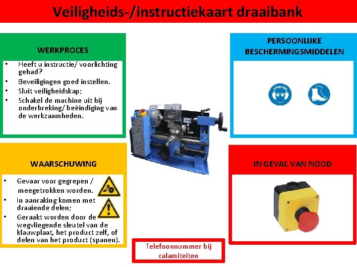 Veiligheidsinstructiekaart kolomboormachine PERSOONLIJKE ...